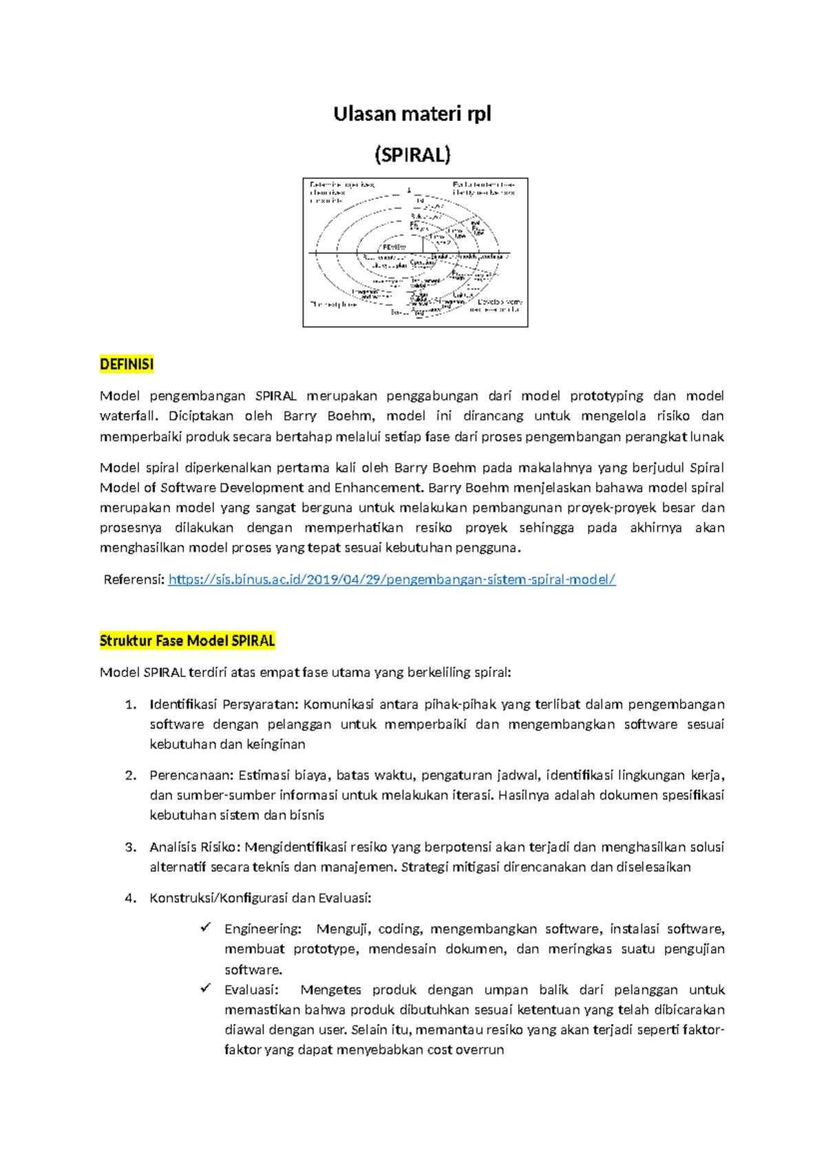 Rpl spiral - REKAYA PERANGKAT LUNAK - Ulasan materi rpl (SPIRAL ...