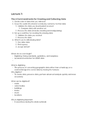 Lecture 2: Spatial Formats in Depth - Lecture 2: Sp,ti,l Form,ts in Depth GIS in , Nutshell ...