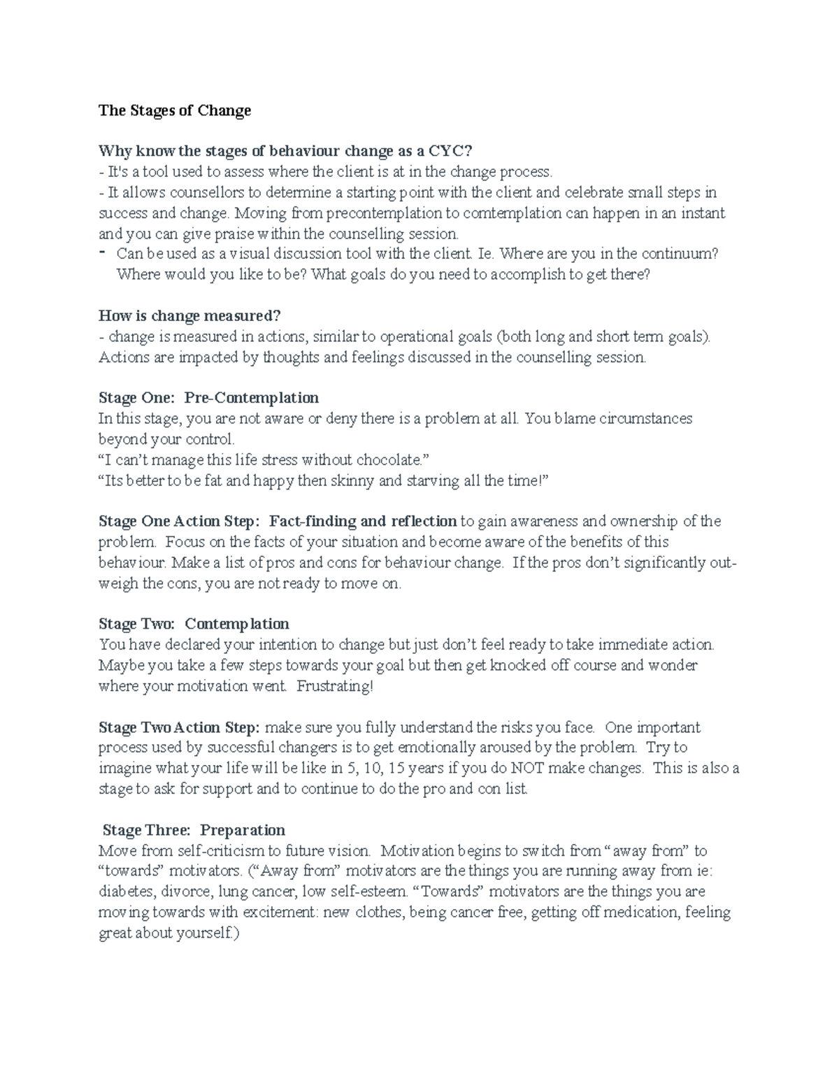 Stages of Change and Directives - The Stages of Change Why know the ...