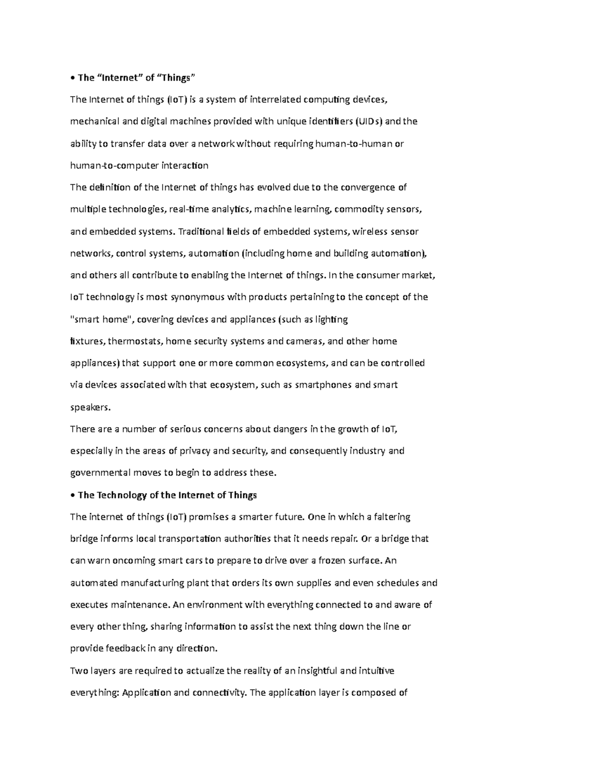Cyber Security and IOT lecture note 20 - The “Internet” of “Things” The ...