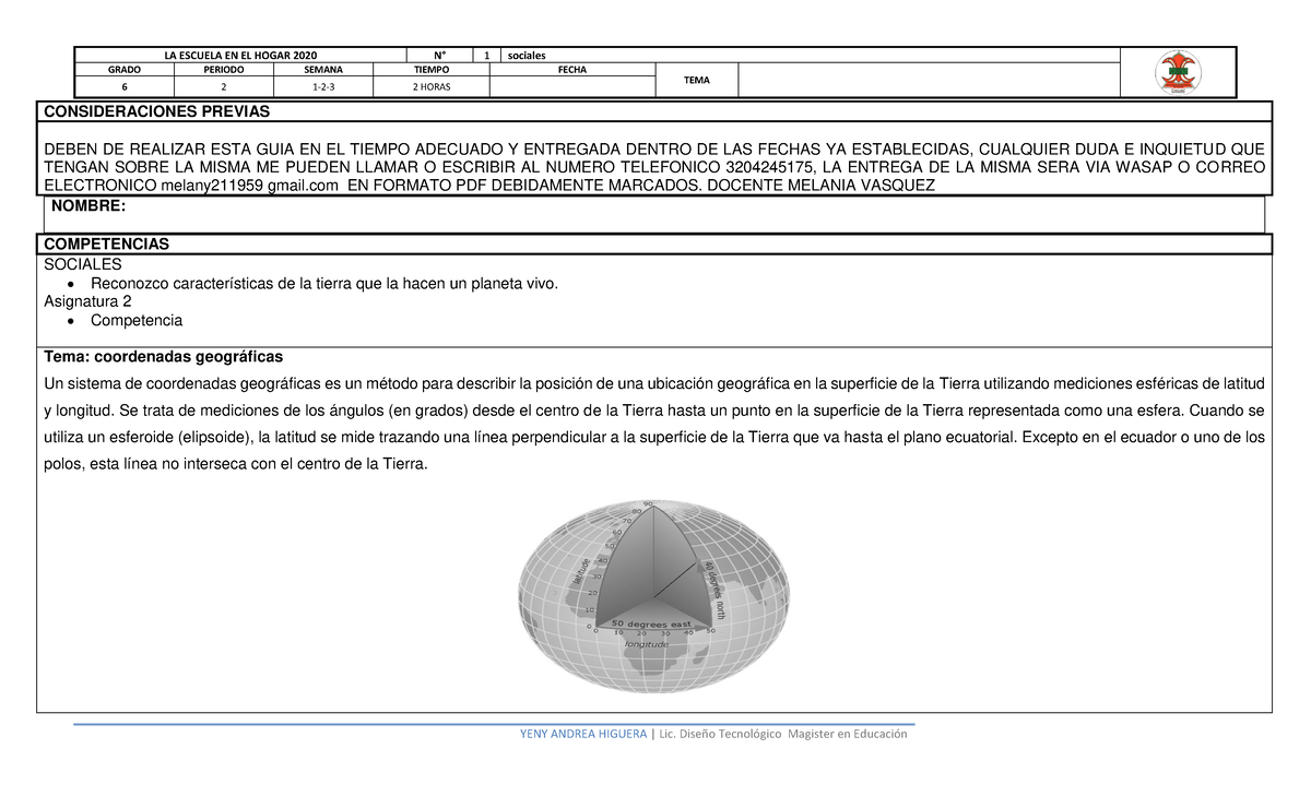 Guia de sociales de sexto Inclusion - GRADO PERIODO SEMANA TIEMPO FECHA ...