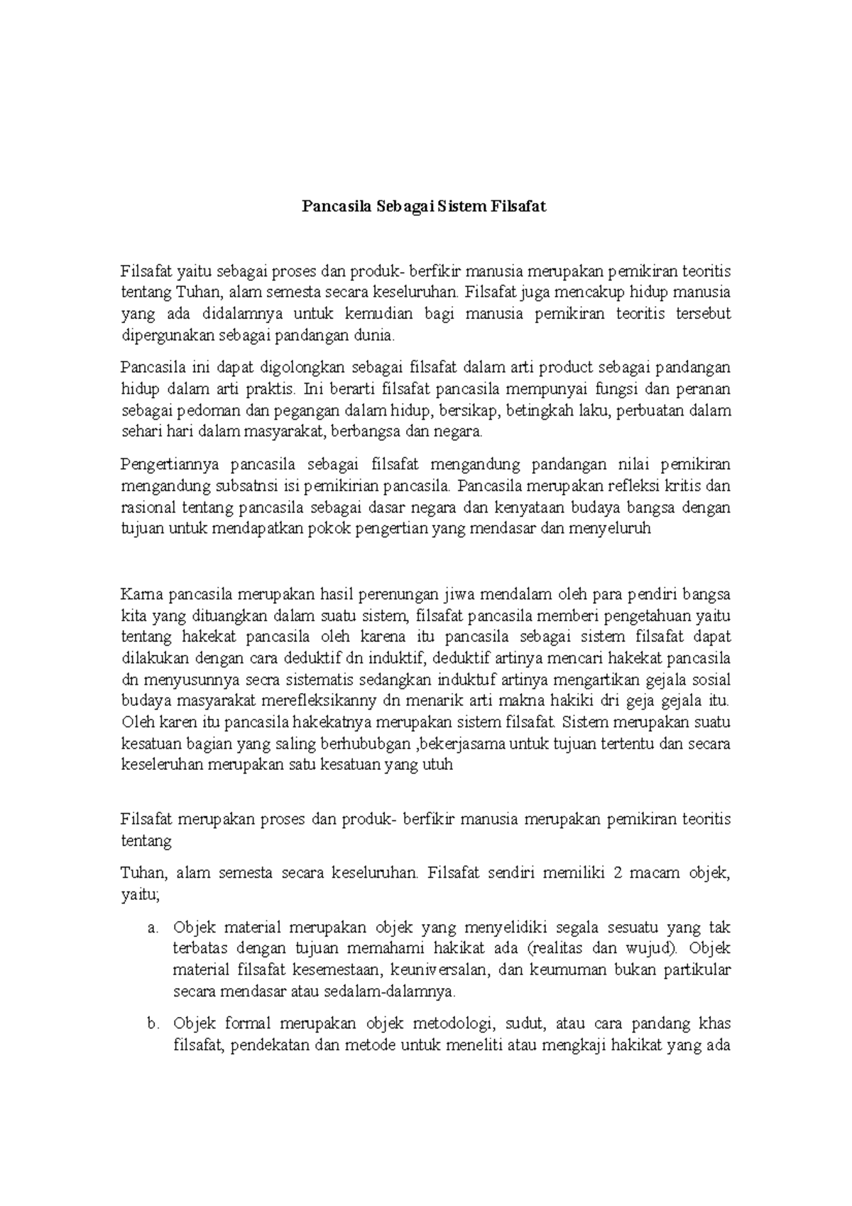 Rangkuman Materi Pancasila 13 - Pancasila Sebagai Sistem Filsafat ...