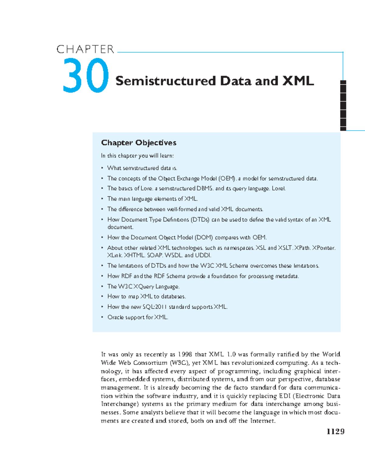Chapter 30 Semistructured Data and XML - CHAPTER 30 Semistructured Data ...