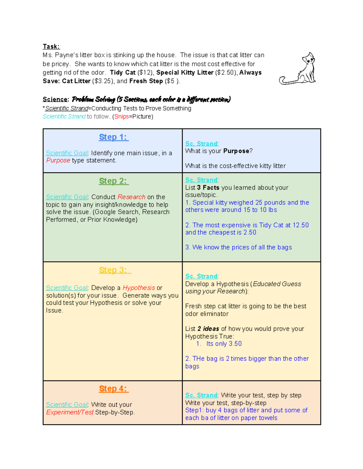 Barrett Carter - Problem Solving Best Litter - Task: Ms. Payne’s litter ...