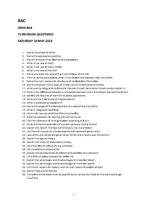 E1 practice kit - CIMA 2019 Professional Examinations Operational Level ...