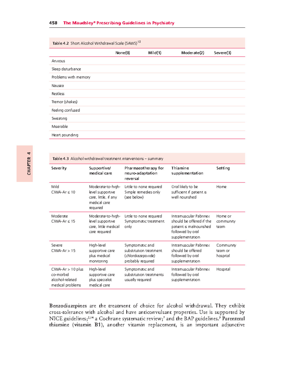 CIWAinterp - Study Guide - 458 The Maudsley® Prescribing Guidelines in ...