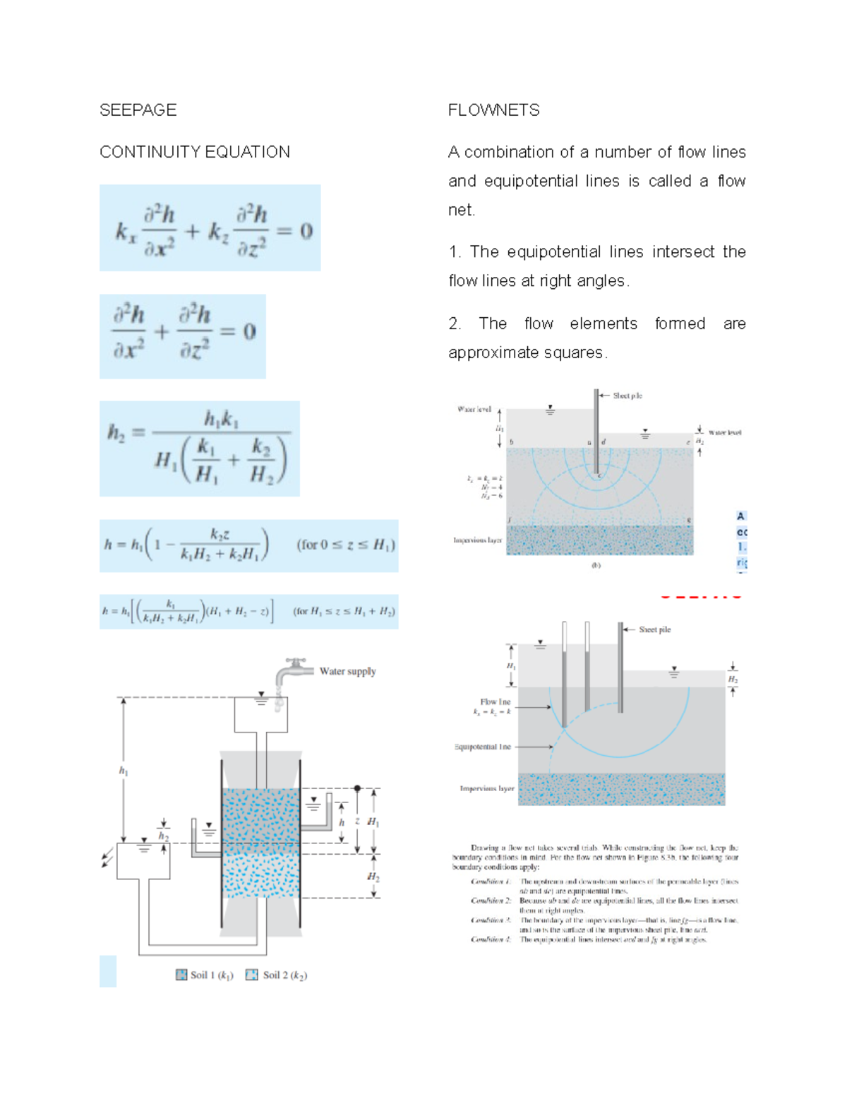 Seepage - Geotechnical Engineering - SEEPAGE CONTINUITY EQUATION ...