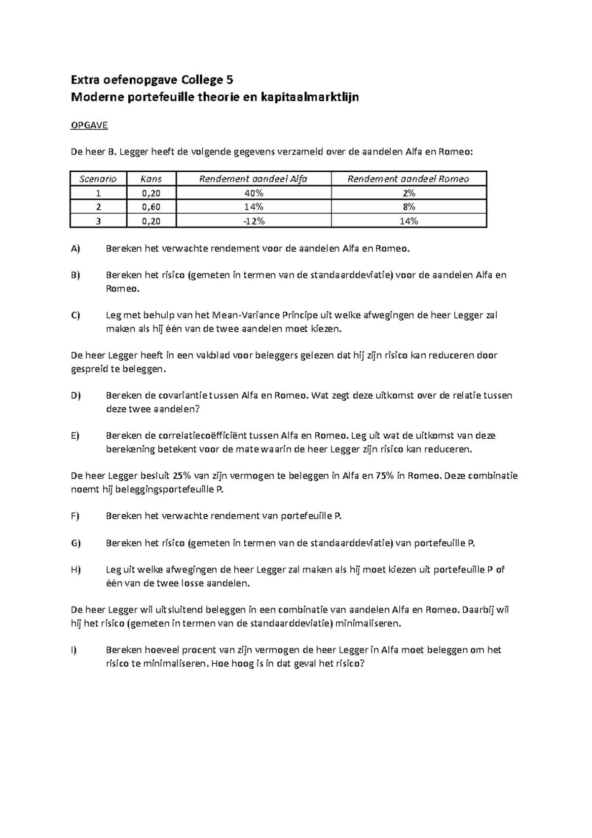Extra oefenopgave College 5 - Opgaven - Extra oefenopgave College 5 ...