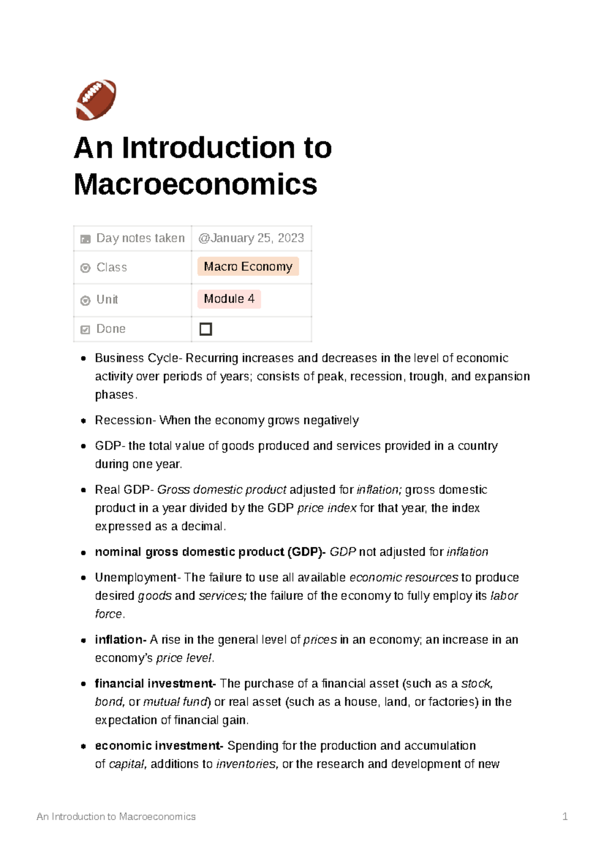 An Introduction to Macroeconomics - Recession- When the economy grows ...