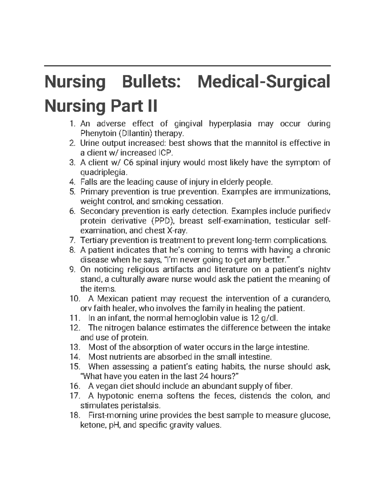 Medical Surgical Nursing 2 Bullets - Nursing Bullets: Medical-Surgical ...