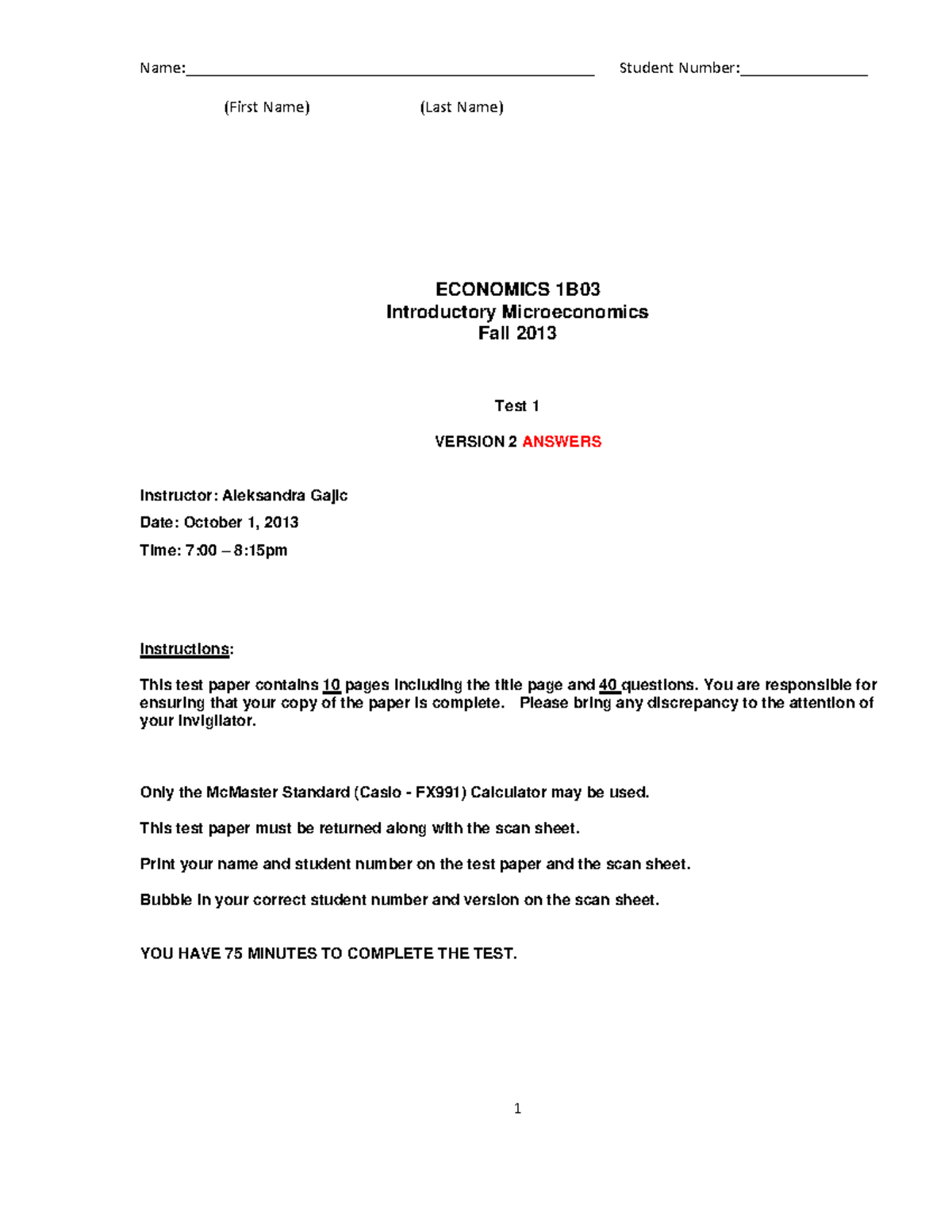 Past Test test 1 for practice - Name ...