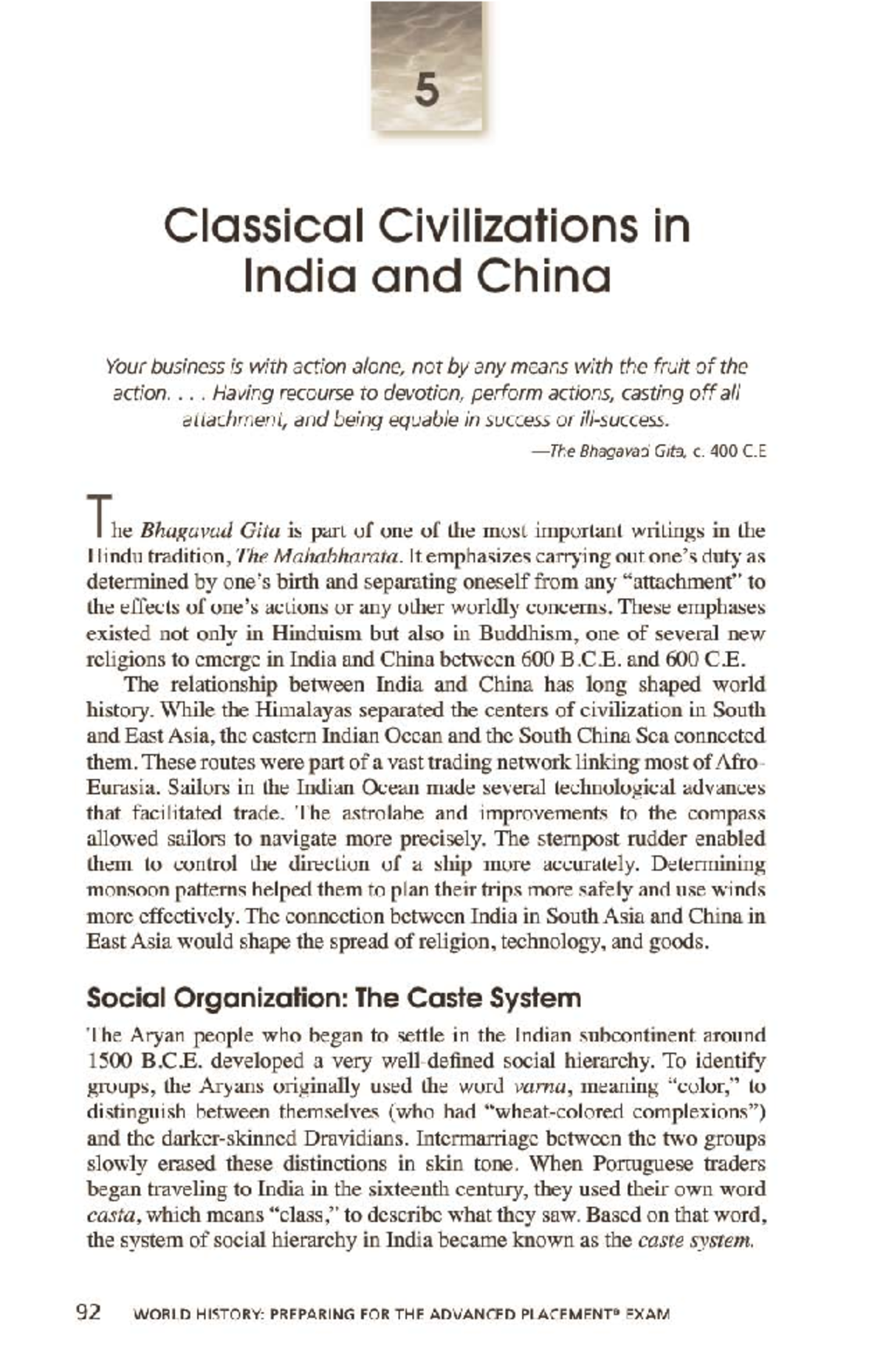Amsco Chapter 05 Reading - Classical Civilizations in India and China ...