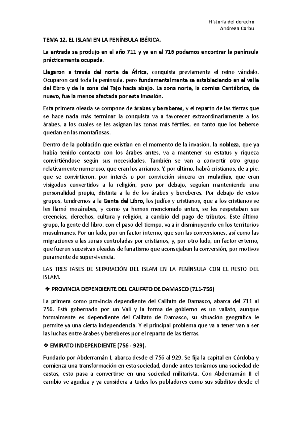 TEMA 12. EL Islam EN LA Península Iberica - Historia del derecho ...
