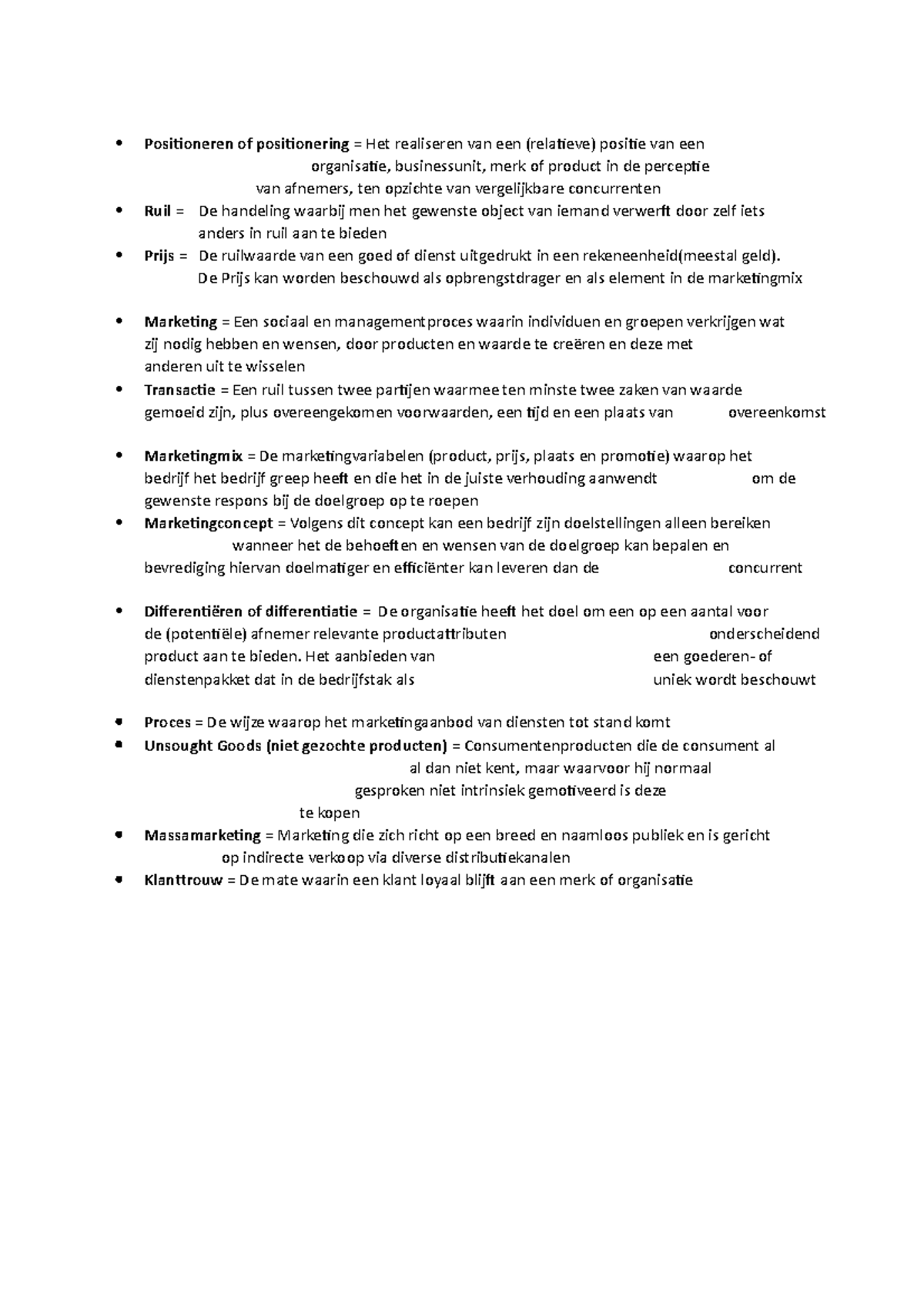 Marketing Begrippen Deel 2 - Positioneren of positionering = Het ...