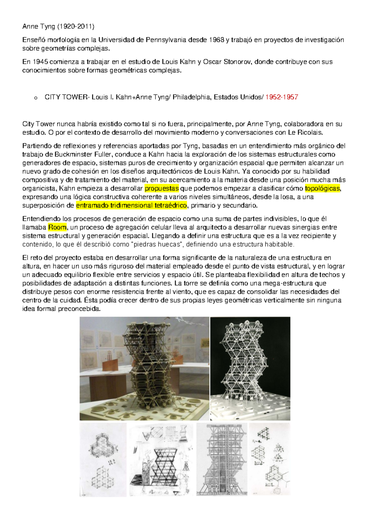 Informacion de la arquitecta Anne Tyng - Anne Tyng (1920-2011) Enseñó ...