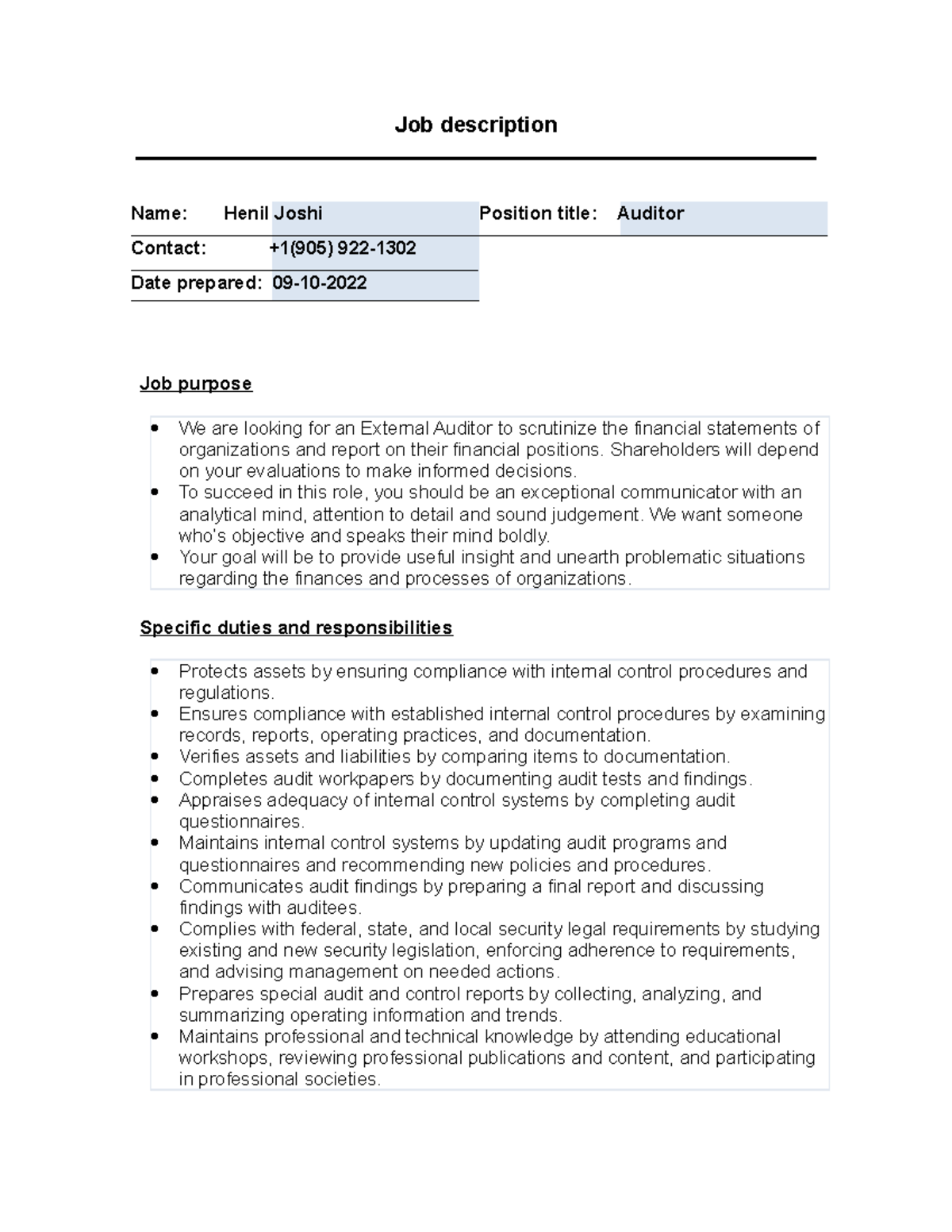 Job Description 8839665 - Job description Job purpose We are looking ...