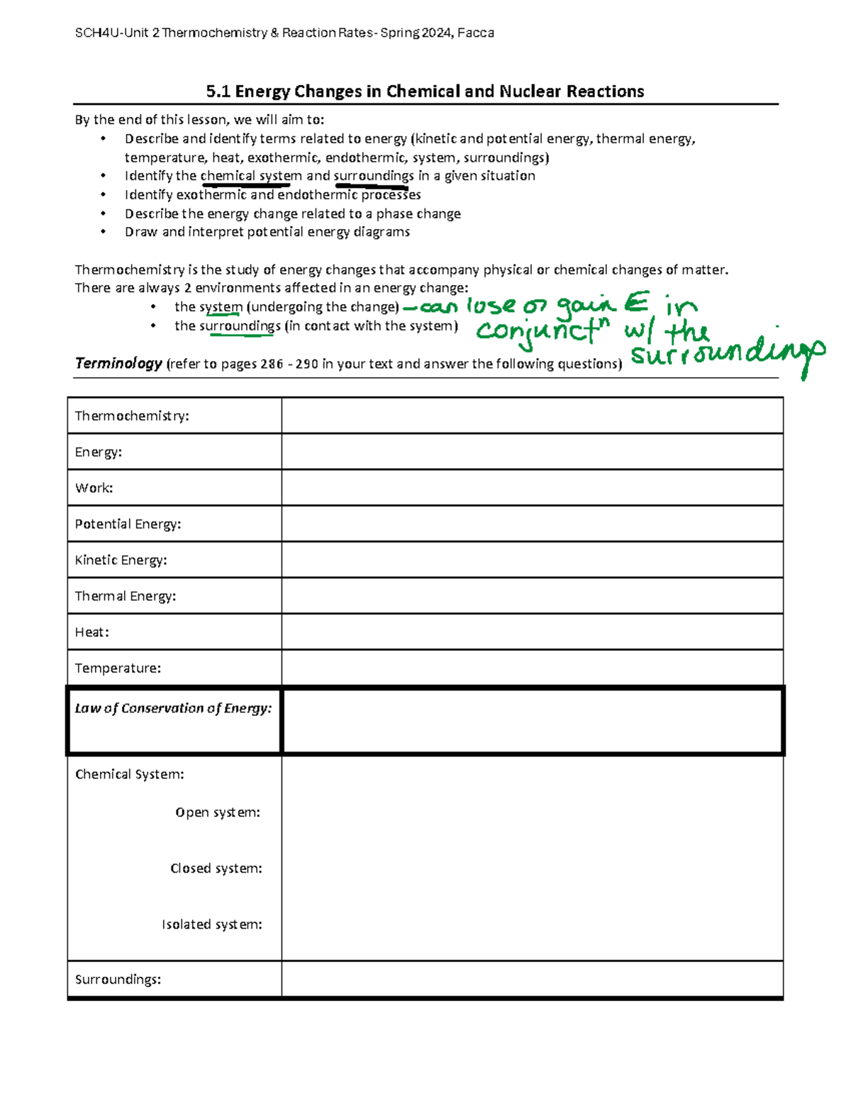 Lesson 1- Intro to Thermochemistry - 5 Energy Changes in Chemical and ...