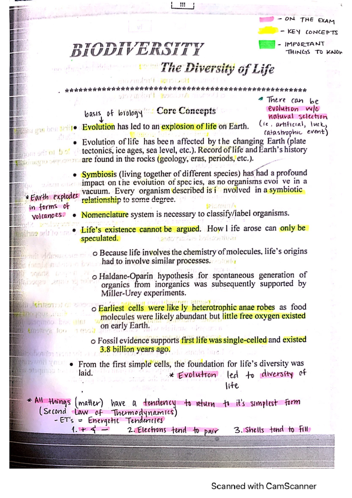Biodiversity Unit 1 - notes - BSC 1011 - Studocu