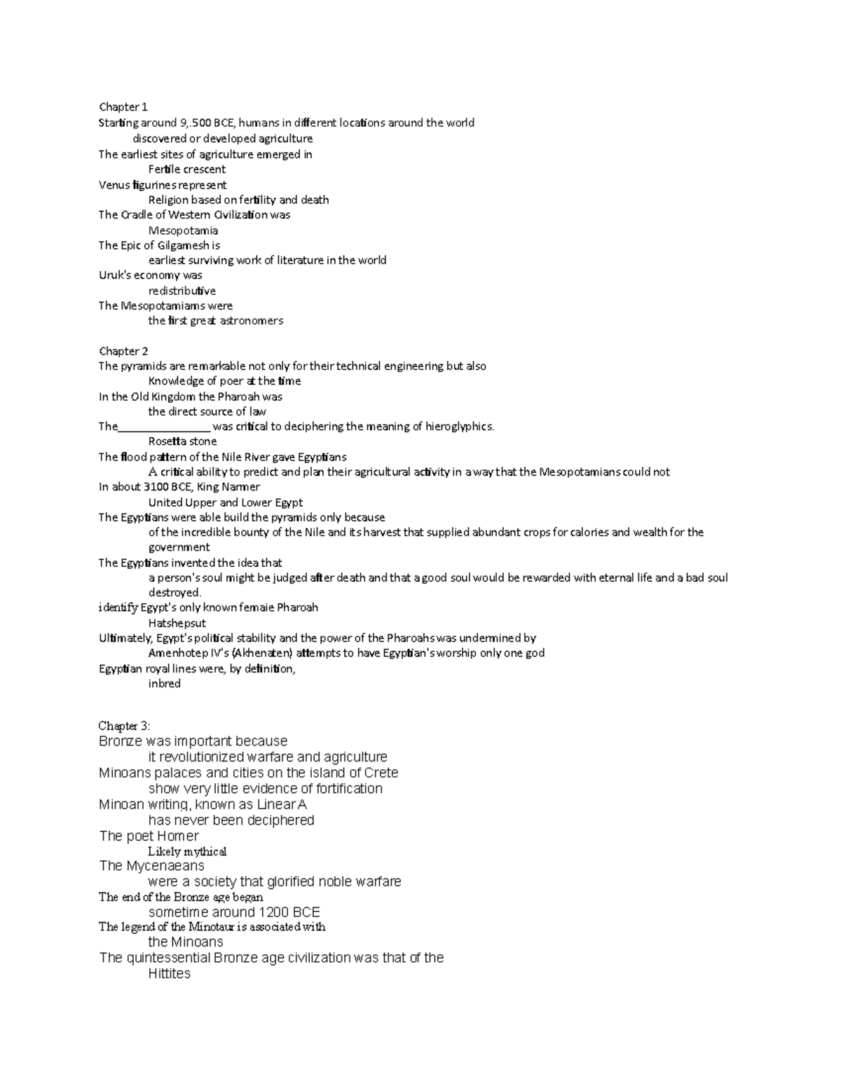 Quiz - quiz - Chapter 1 Starting around 9,.500 BCE, humans in different ...