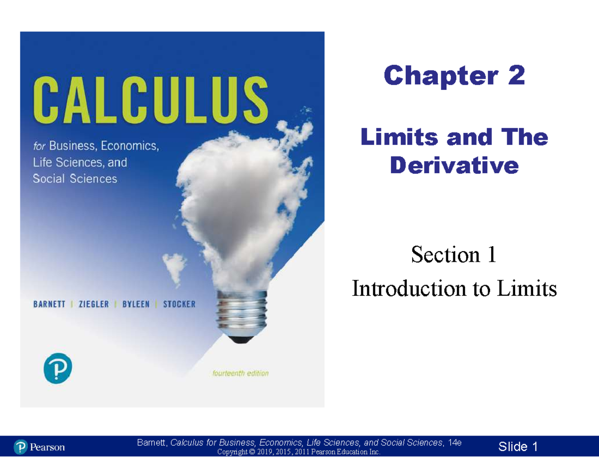Intro to limits notes - 11 Barnett, Calculus for Business, Economics ...