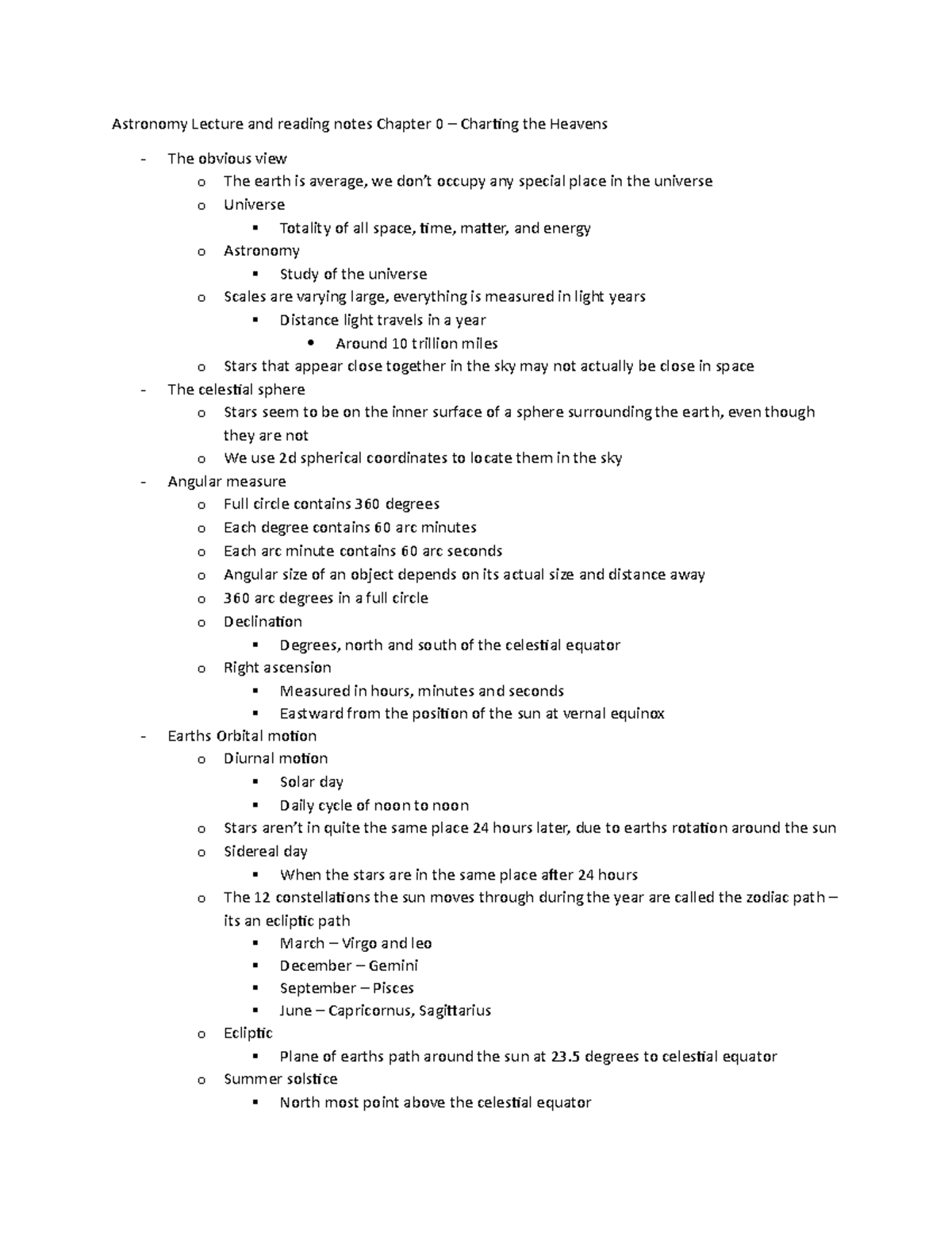 Astronomy Chapter 0 - Charting the heavens - Astronomy Lecture and ...