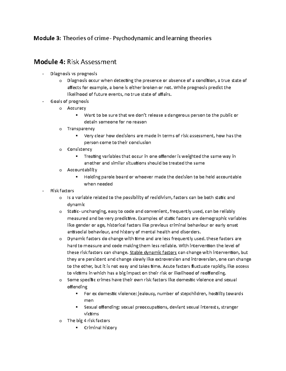 Module 3 - Lecture notes 3,4 - Module 3: Theories of crime ...