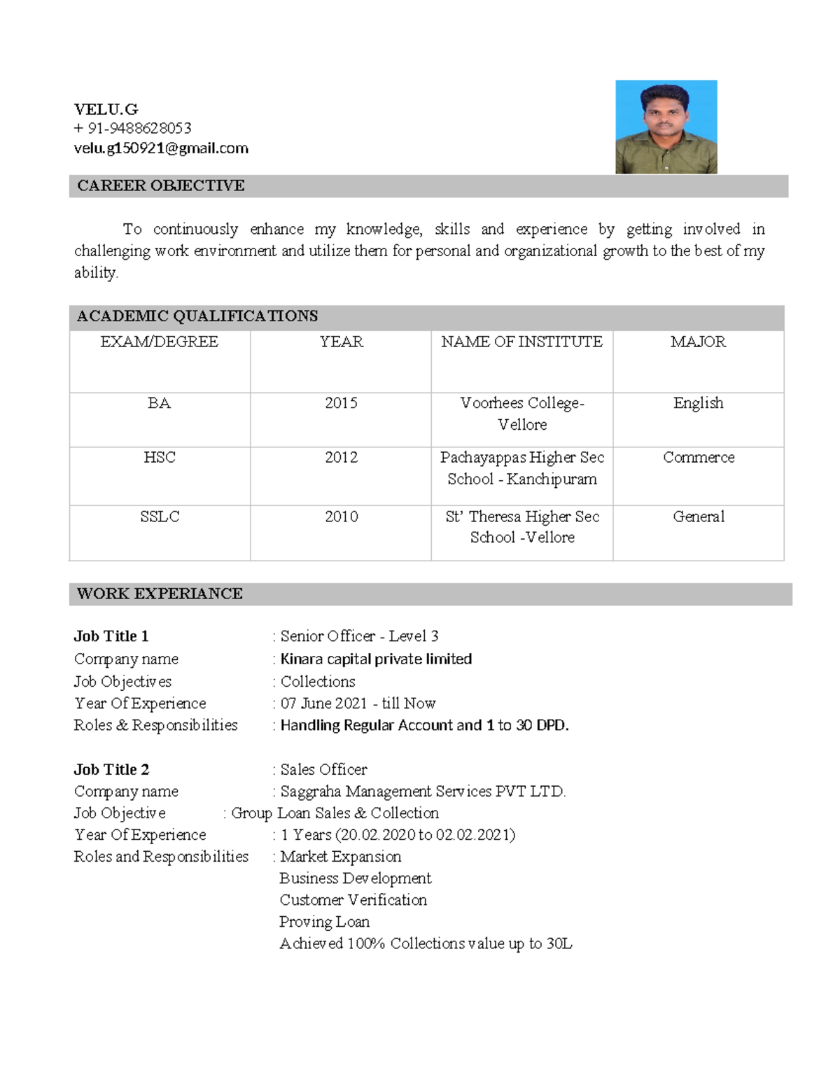 VELU Resume 2023 - Summary Masters Of Business Administraation - VELU ...