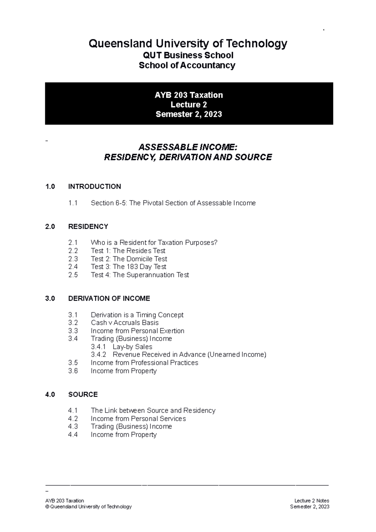 Lecture 2-2 - Queensland University of Technology QUT Business School ...