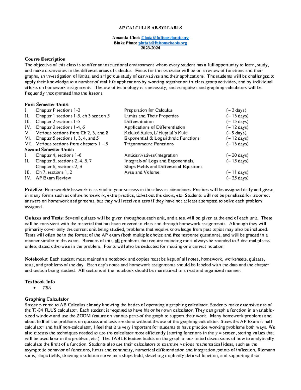 AB Calculus 23-24 Syllabus - AP CALCULUS AB SYLLABUS Amanda Choi: Choia ...