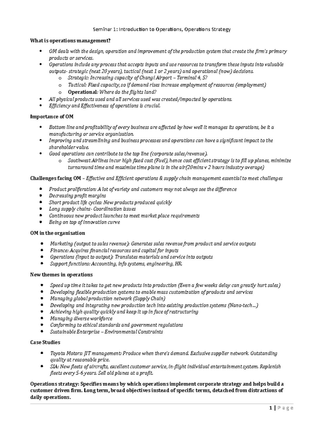 Biz Ops Bible - ####### Seminar 1: Introduction to Operations ...