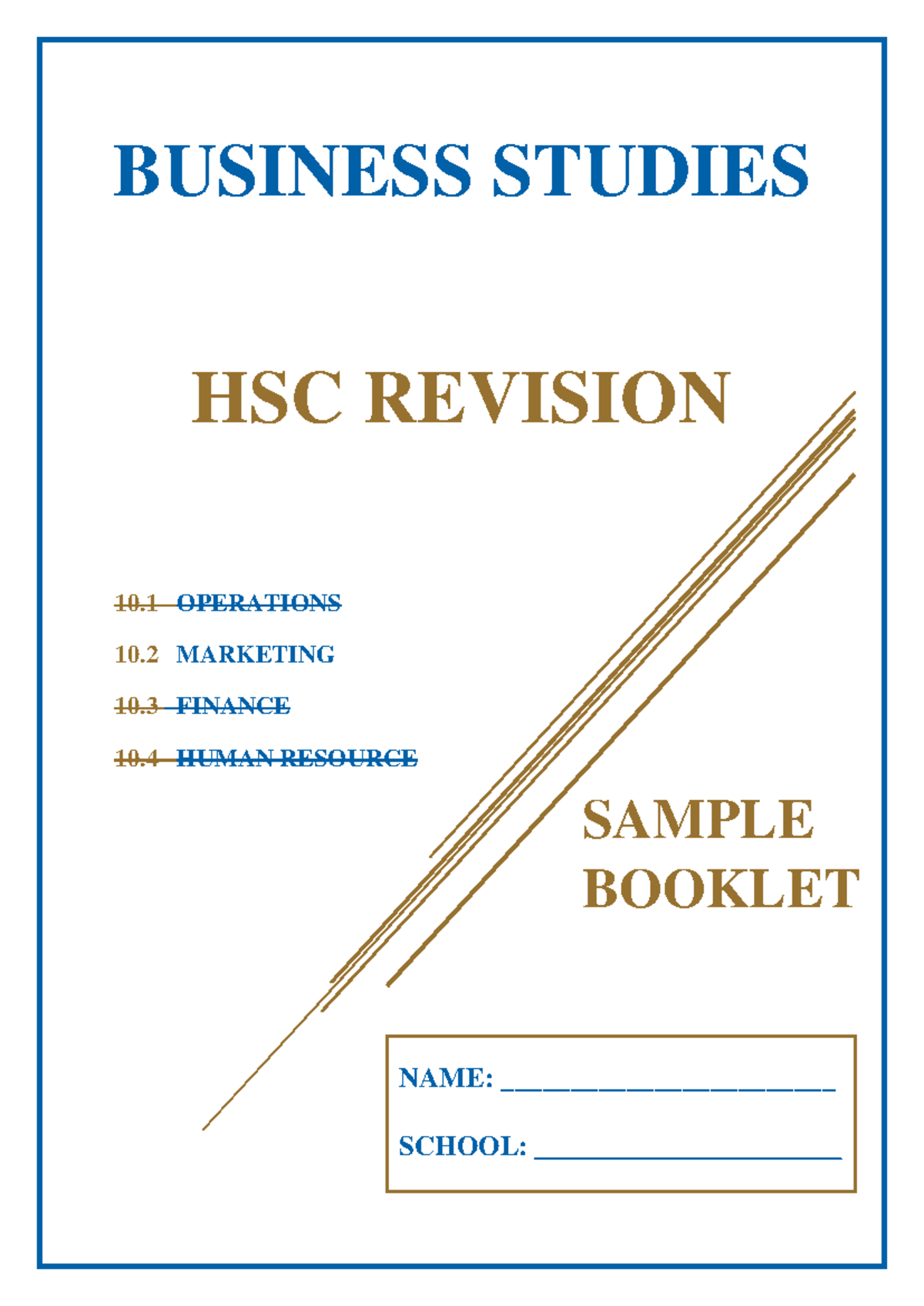 Business Studies HSC Revision Sample Booklet-1 - BUSINESS STUDIES NAME