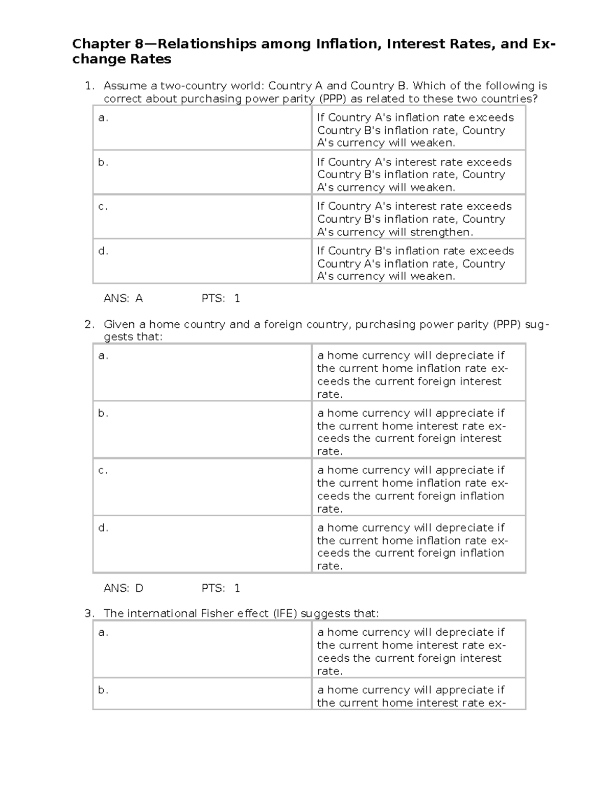 TB 8 - TB The current account balance is composed of - Chapter 8 ...
