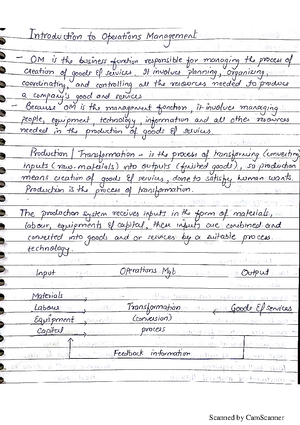 Pom unit 1 notes - GGSIPU (BBA303) Productions And Operations ...
