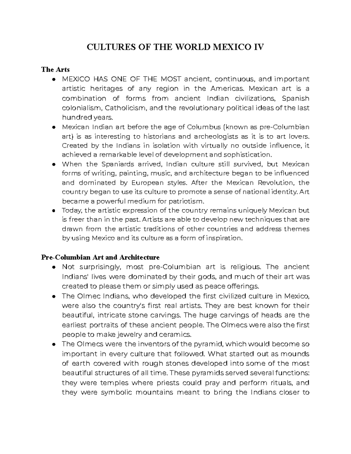 Cultures OF THE World Mexico IV - CULTURES OF THE WORLD MEXICO IV The ...