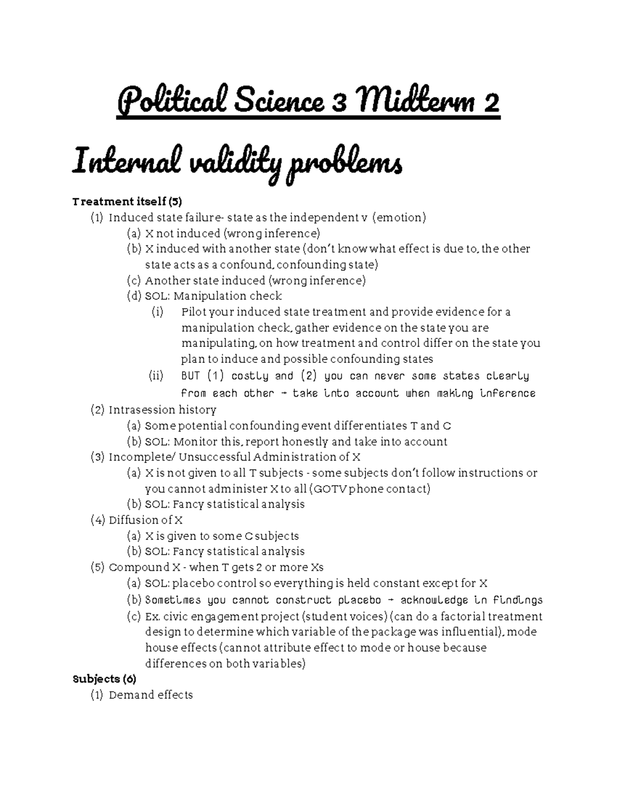 PS Midterm 2 Study Guide - Political Science 3 Midterm 2 Internal ...
