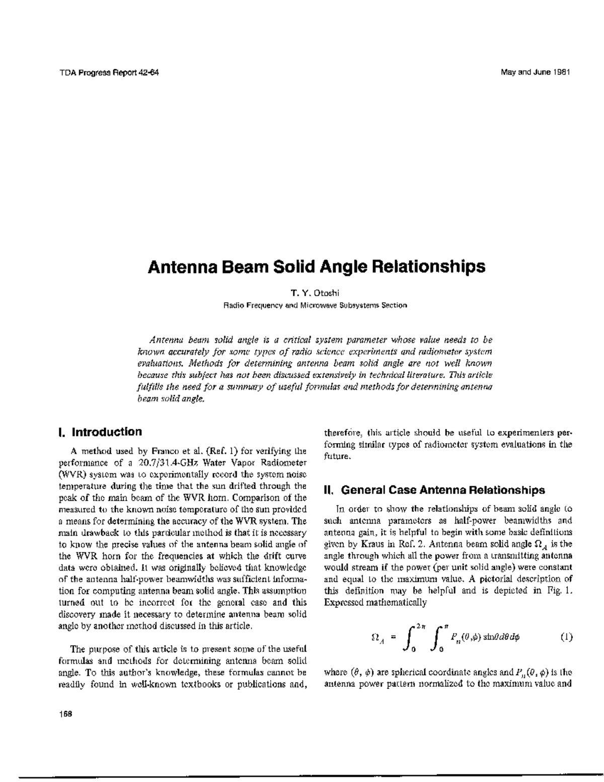 Antenne Beam Solid Angle Relationship - Telecommunicatietechniek III ...