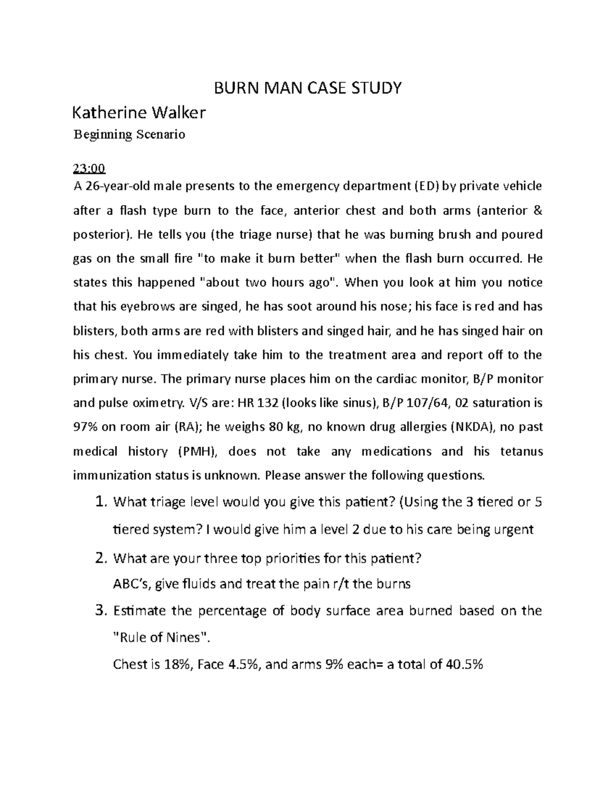 Burn Man case study - BURN MAN CASE STUDY Katherine Walker Beginning ...