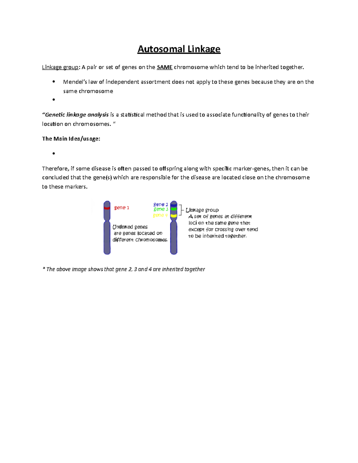 Autosomal Linkage - Autosomal Linkage Linkage group: A pair or set of ...