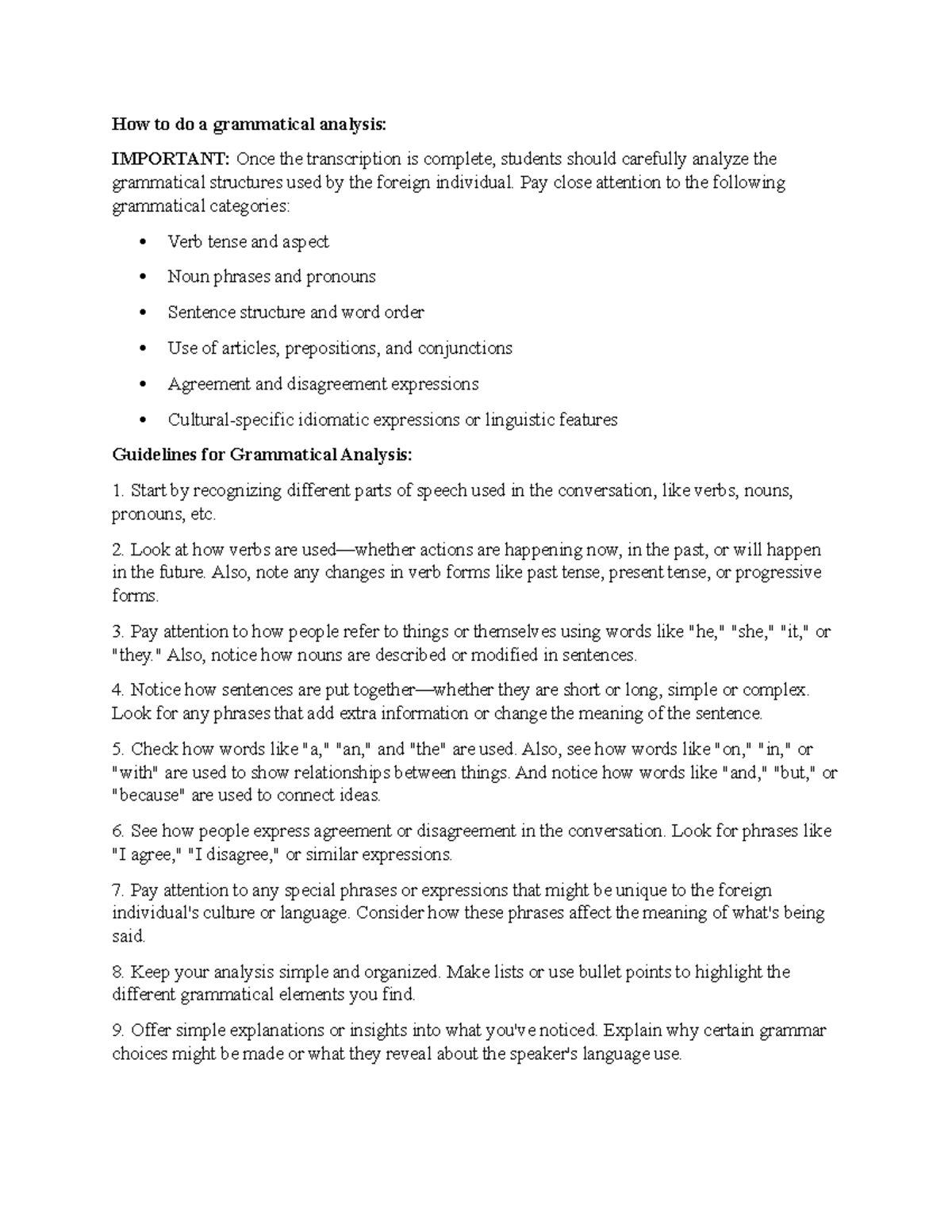 How to do a grammatical analysis - How to do a grammatical analysis ...