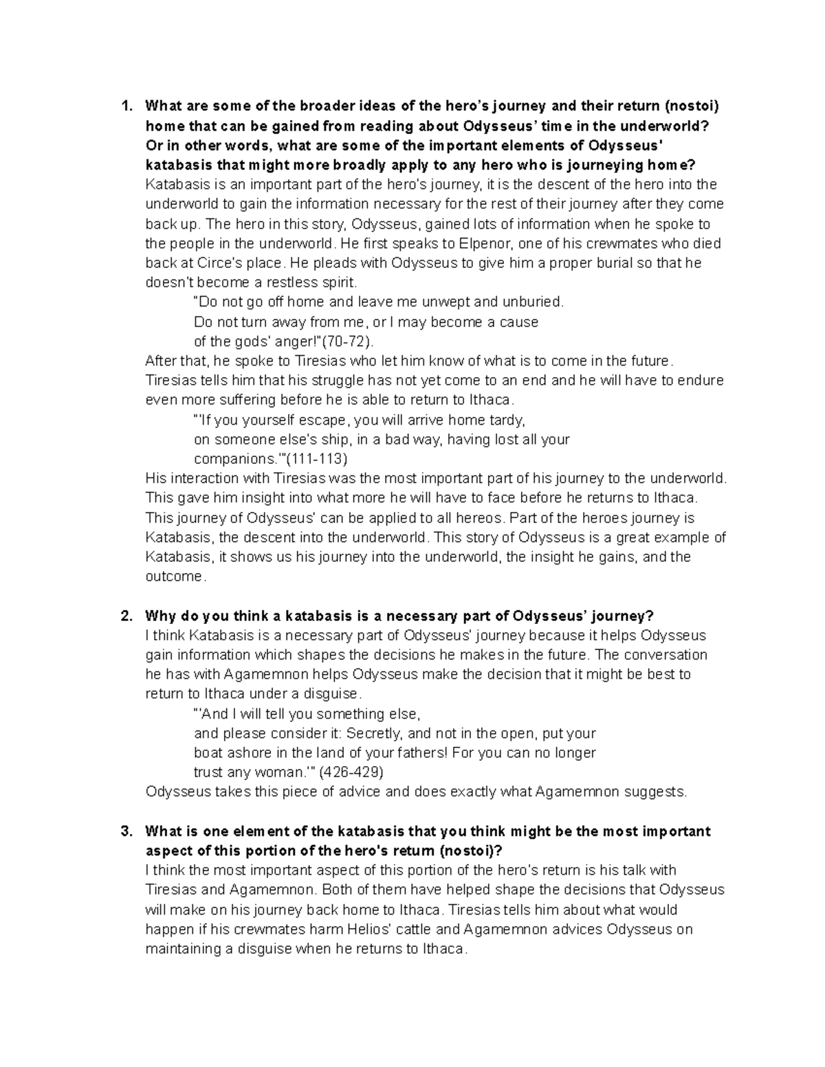 Discussion Board Post #8 - What are some of the broader ideas of the ...