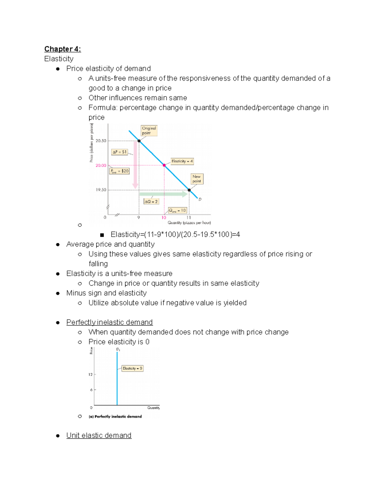 Chapter 4 Micro - Chapter 4: Elasticity Price elasticity of demand A ...
