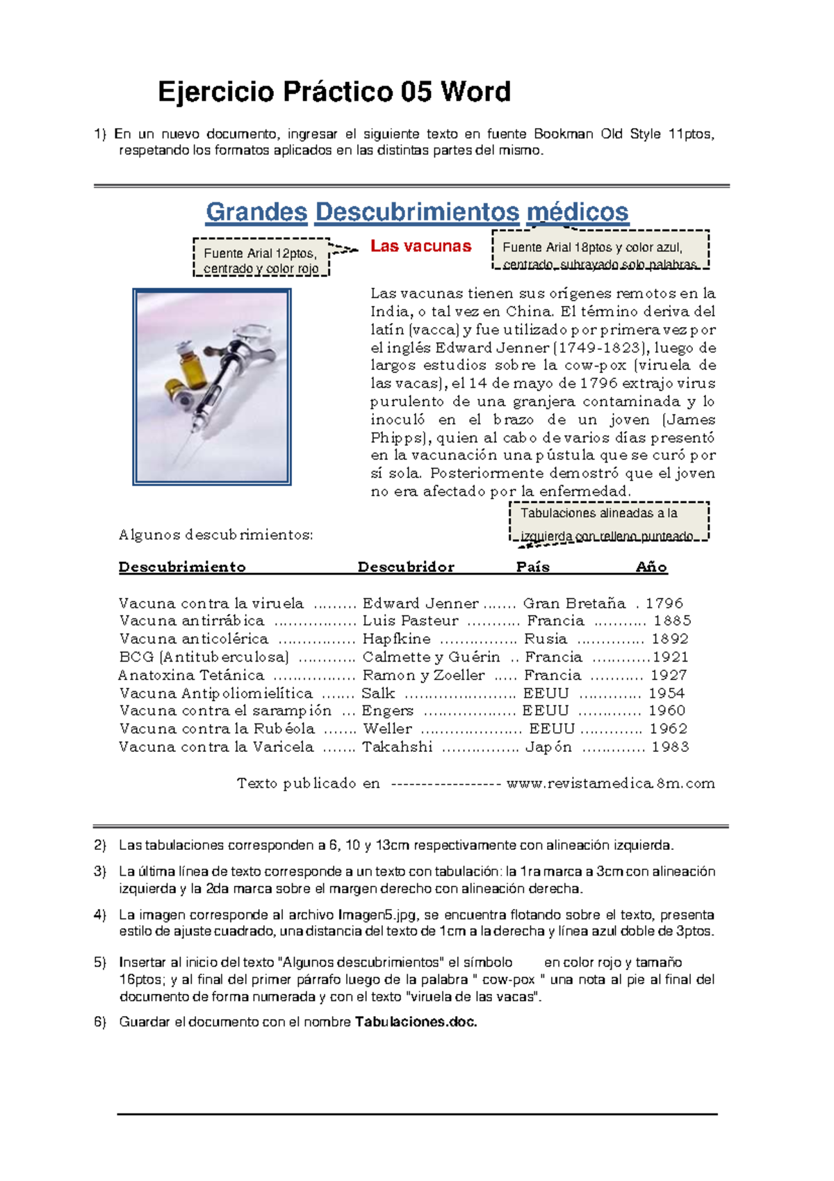 Ejercicio Práctico De Word - Ejercicio Práctico 05 Word 1) En un nuevo ...