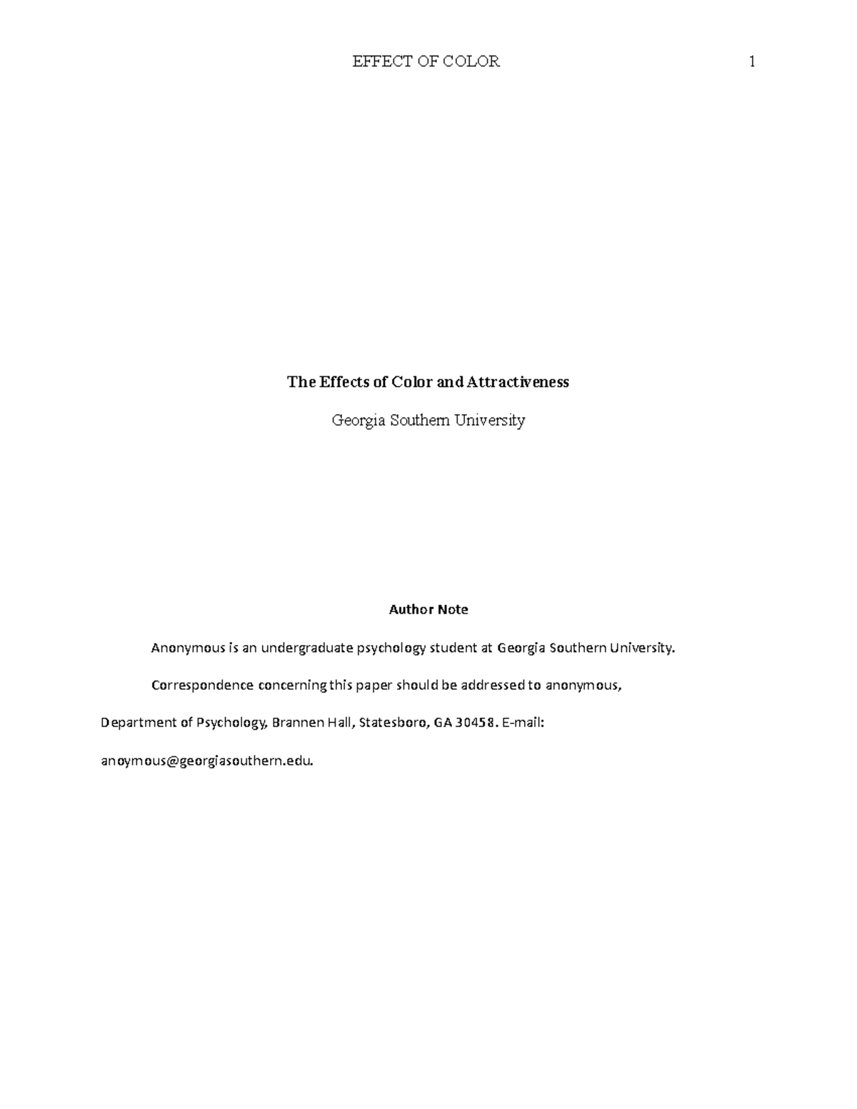 Research Paper 2nd draft - The Effects of Color and Attractiveness ...