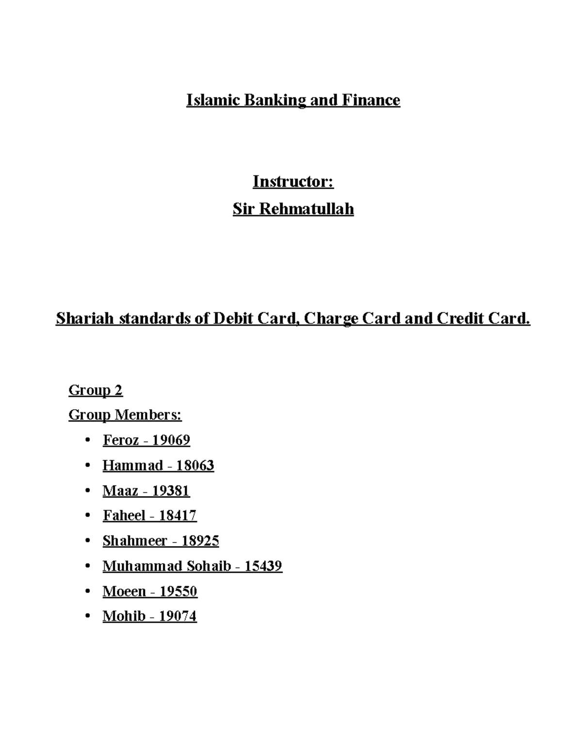 Islamic Banking and Finance Presentation Group 2 - Islamic Banking and ...