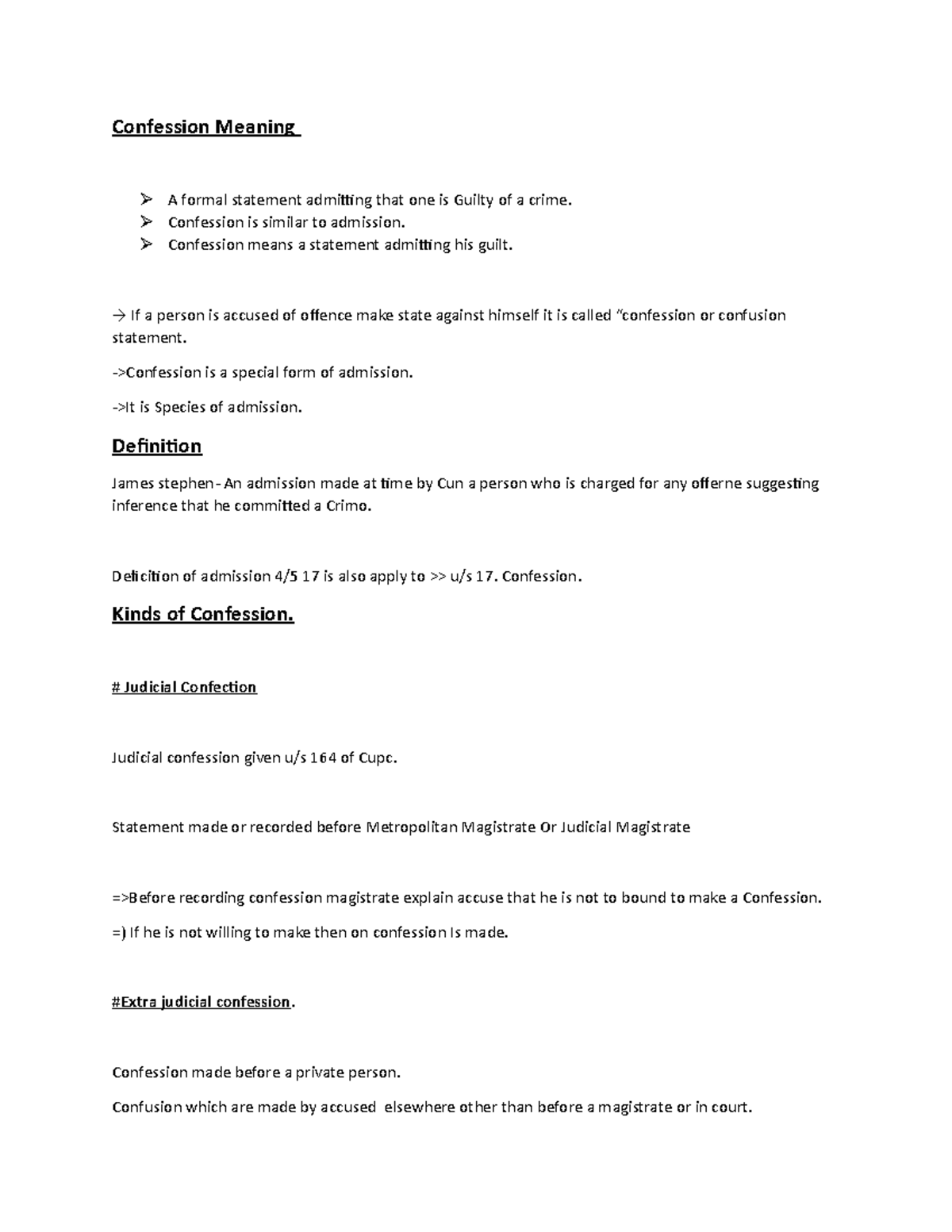 Confession - Law of evidence - Confession Meaning A formal statement ...