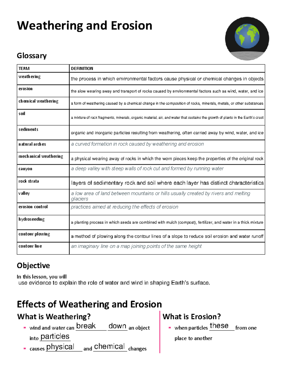 Kami Export - Guided Notes - Weathering and Erosion - Weathering and ...