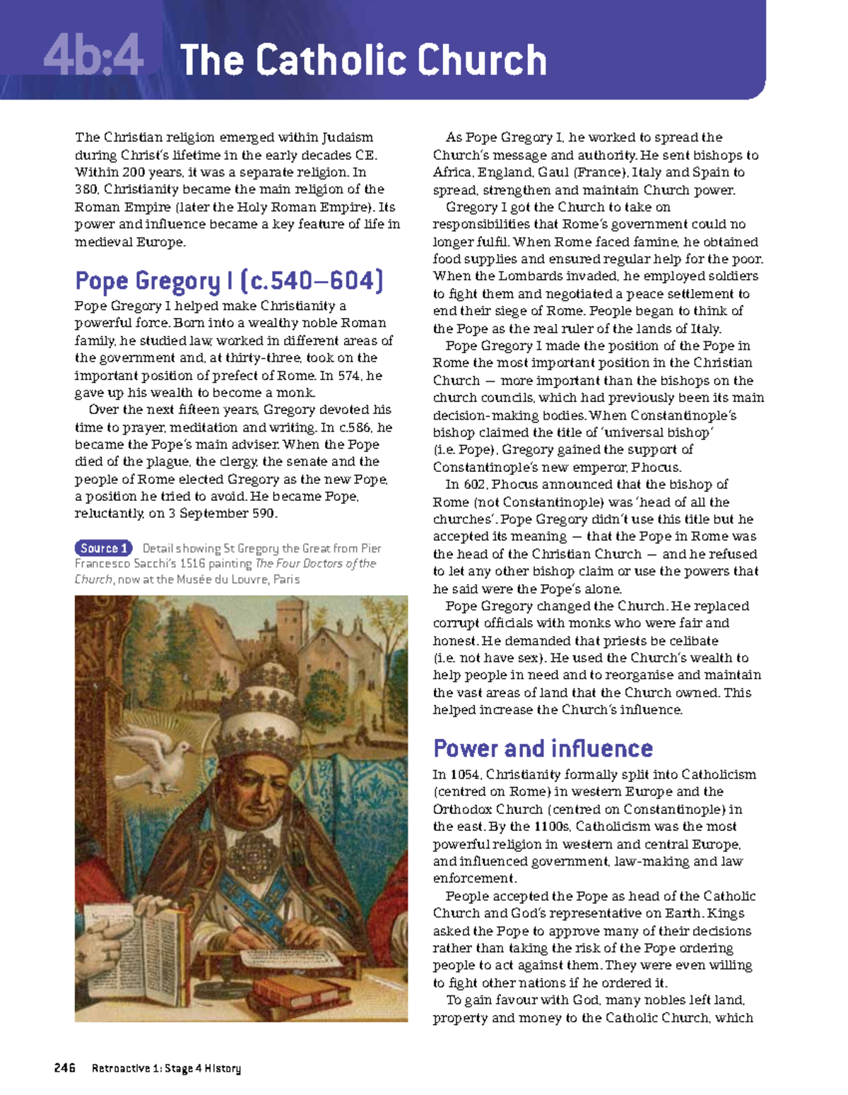 Lesson 4 The Medieval Church - 246 Retroactive 1: Stage 4 History 4b:4 ...