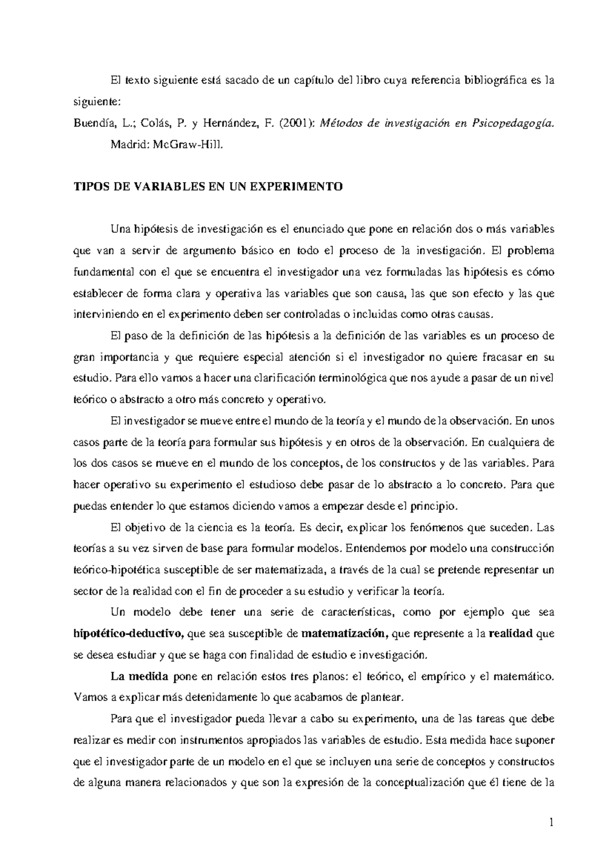 Variables Control, Independiente, Dependiente - El texto siguiente está ...