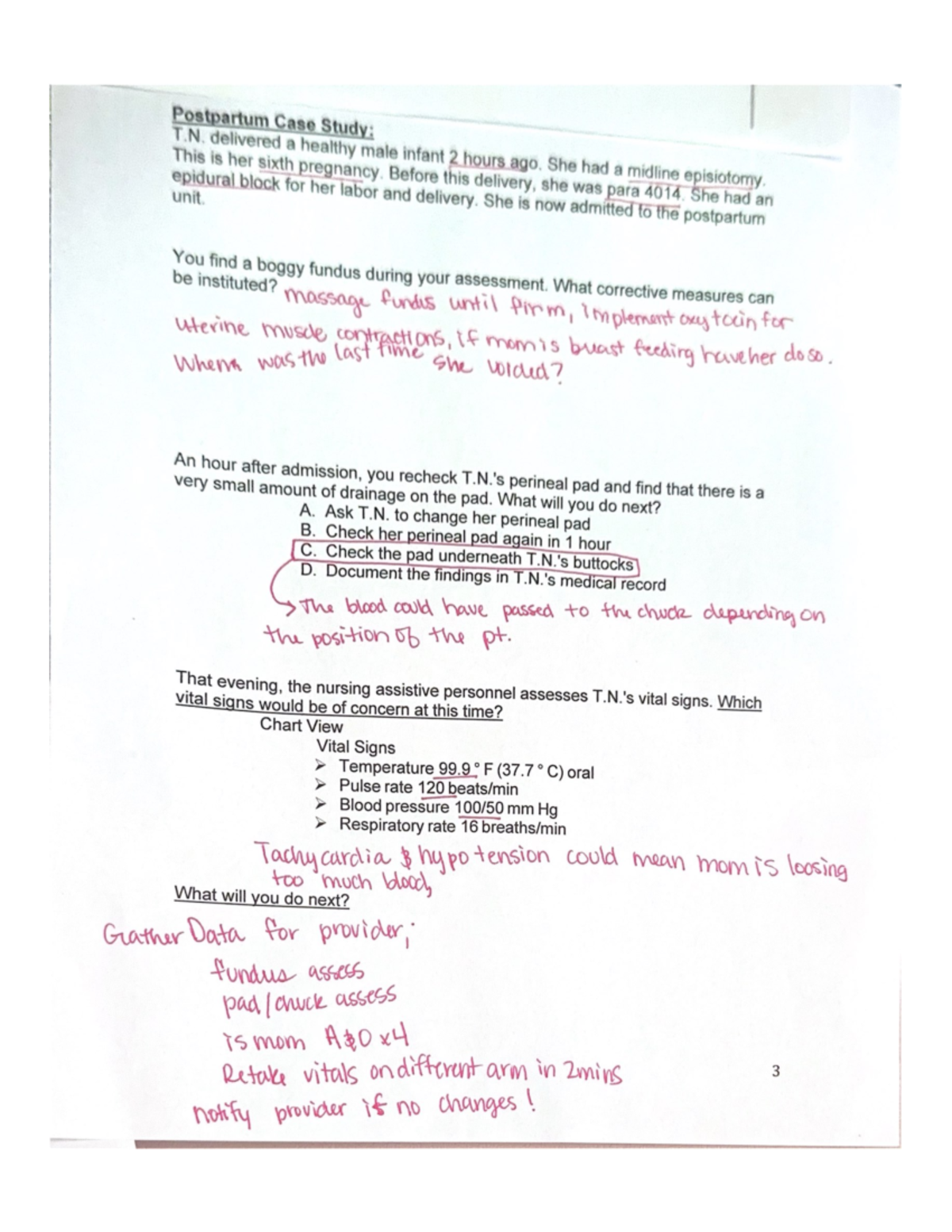 Post-Partum Case Study Nursing Obstetrics scenarios for OB nurses for ...