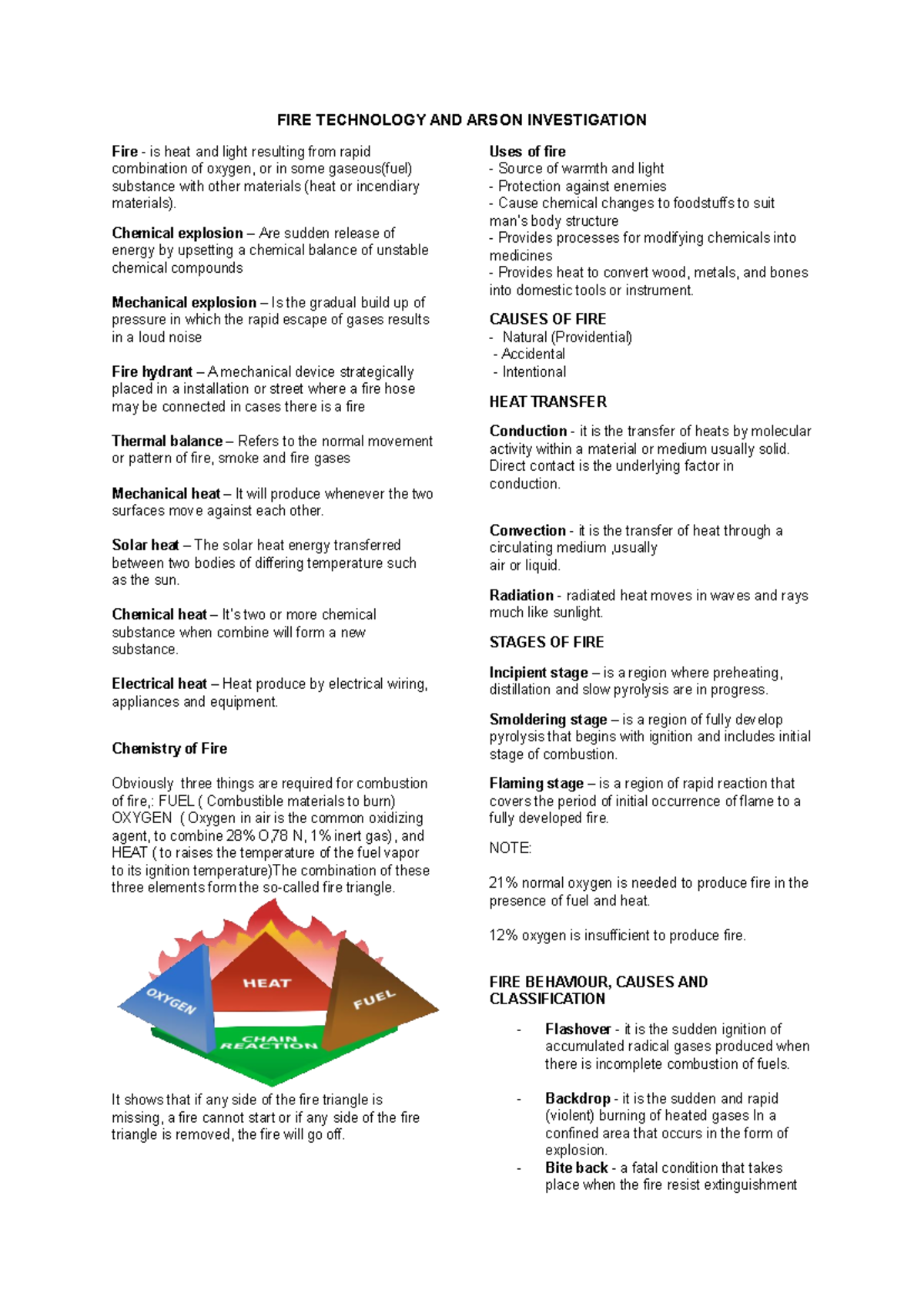 Arson Investigation AND Traffic Management - FIRE TECHNOLOGY AND ARSON ...